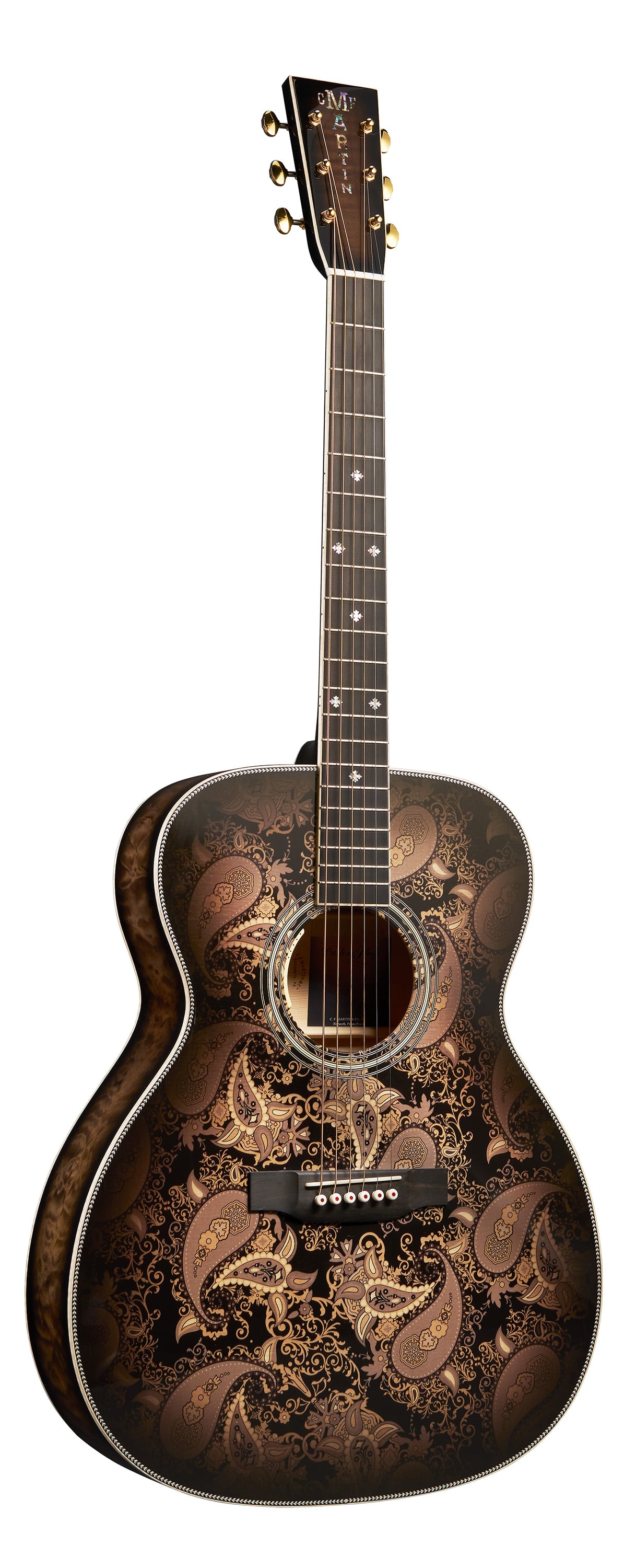 Martin Custom Shop M Paisley Ember Burst Acoustic-Electric Guitar ...