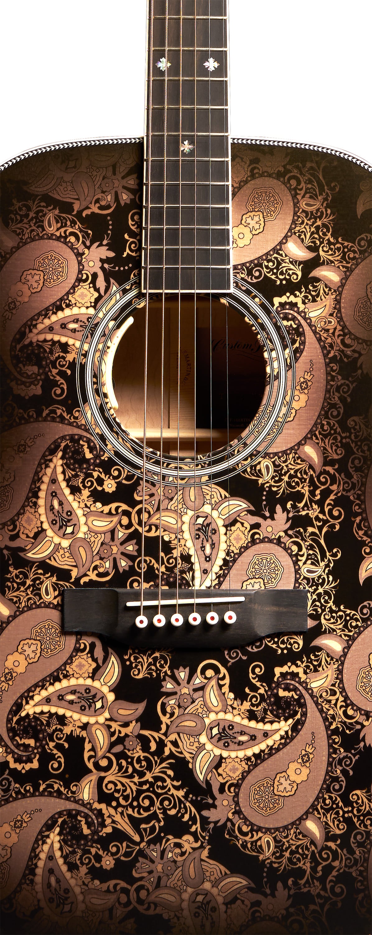 Martin Custom Shop M Paisley Ember Burst Acoustic-Electric Guitar ...
